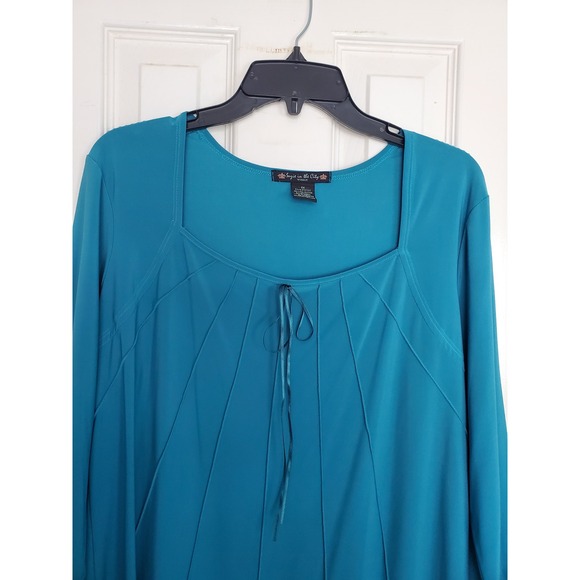 Suzie In The City | Tops | Suzie In The City Top Teal Blue Pintuck ...